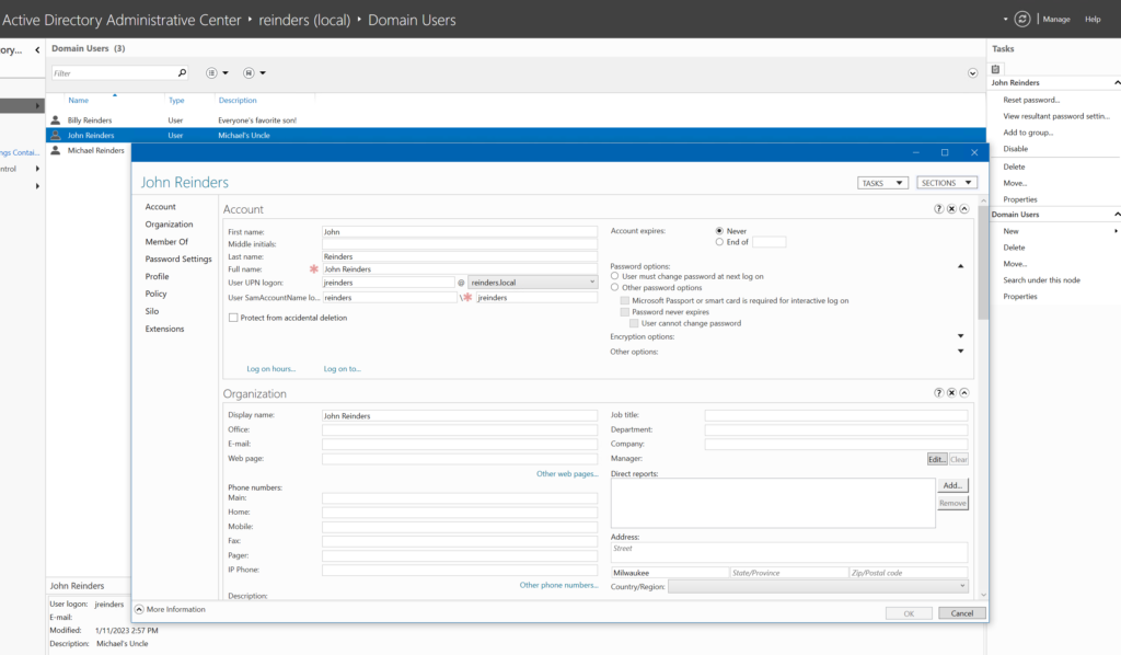 What are the UPN and sAMAccountName user account attributes?